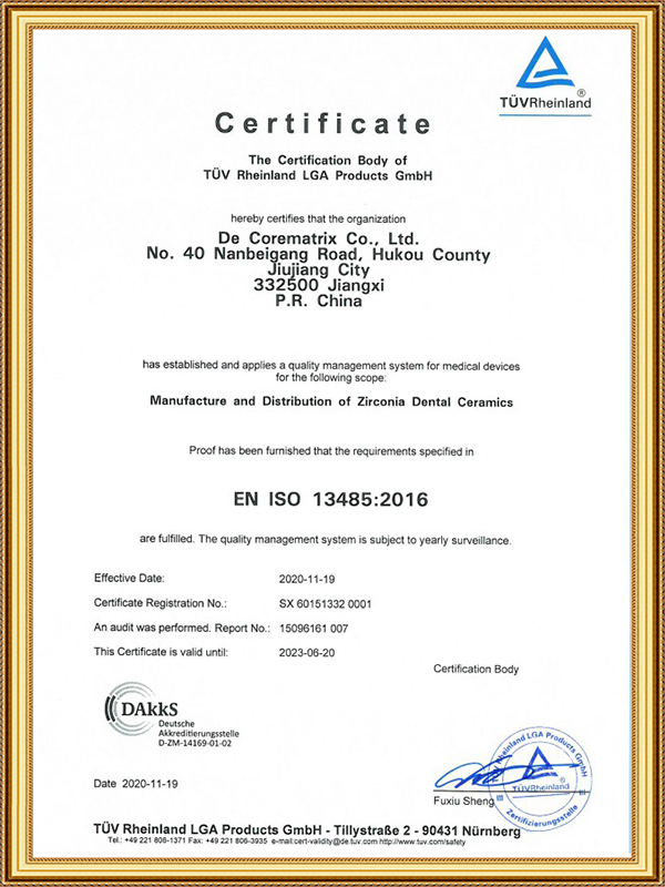 Zirconium Block Expert In Dental Ceramics Area - De Corematrix